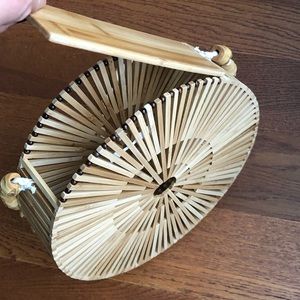 Bags | Bamboo Wooden Rattan Circle Bag | Poshmark